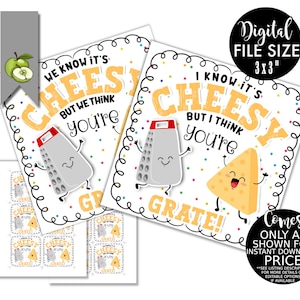Cheese I/we Know It's Cheesy but I/we Think You're Grate Gift Tag ...