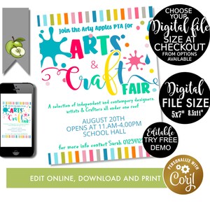 Editable Arts and Craft fair poster CRAFT fair Template Art | Etsy