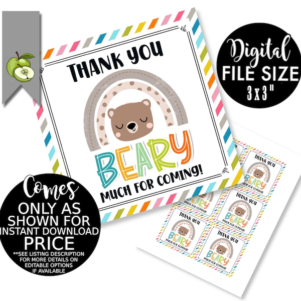 Thank You Beary Much for Coming - Etsy