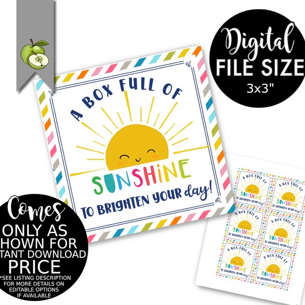 Sunshine Box Labels - Etsy