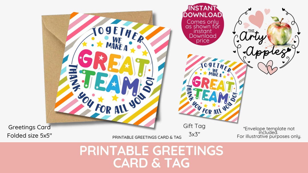 Celebrate Teamwork, Employee Appreciation Tags and Card, Great Team ...