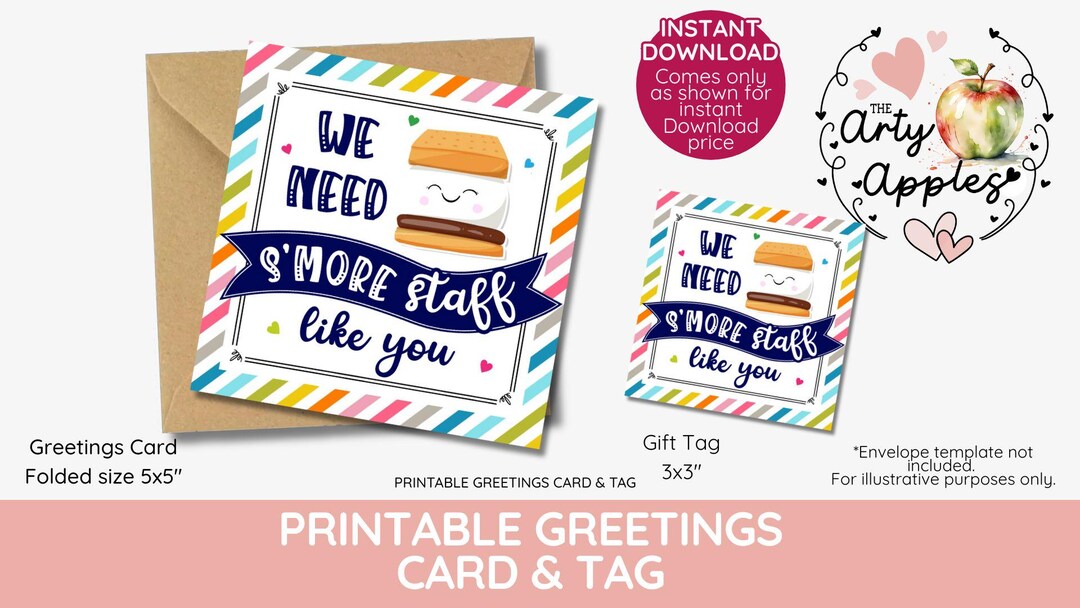 We Need S'more Staff Like You Gift Tags Printable, Staff Gift, Picnic ...