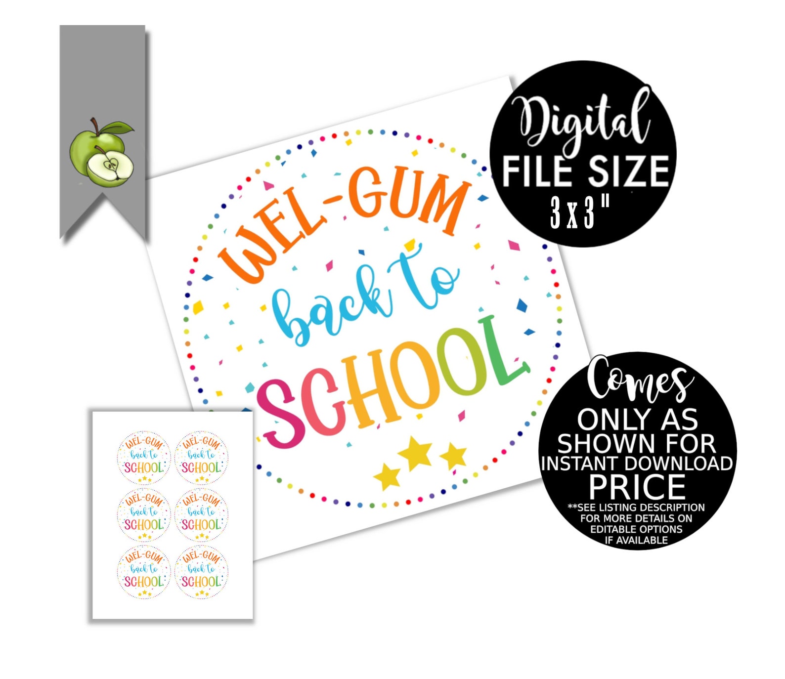 Welcome Back to School Gum Tag Sweet Treat Teacher Gum - Etsy