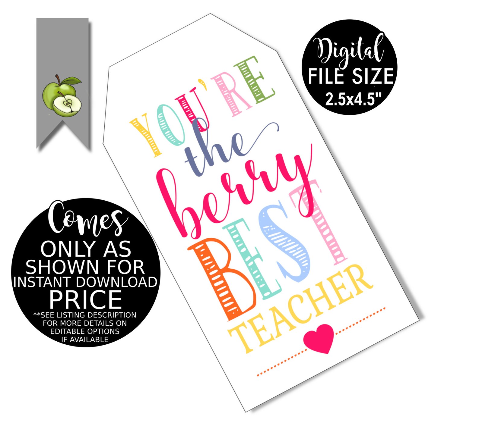 You're the Berry Best Teacher Gift Tags Strawberry Gift - Etsy
