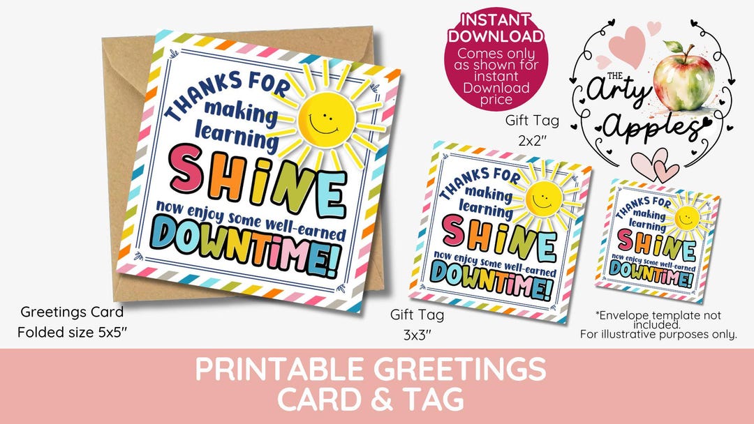 You Have Work Hard Gift Tags, Made Learning Fun, Relax in the Sun, End ...