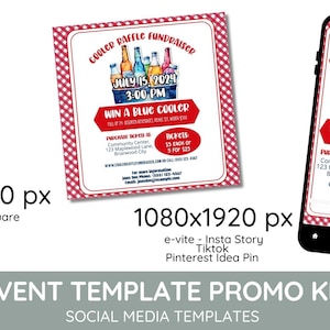 Editable Cooler Raffle, Support Our Cause, Raffle Ticket, Grand Prize ...