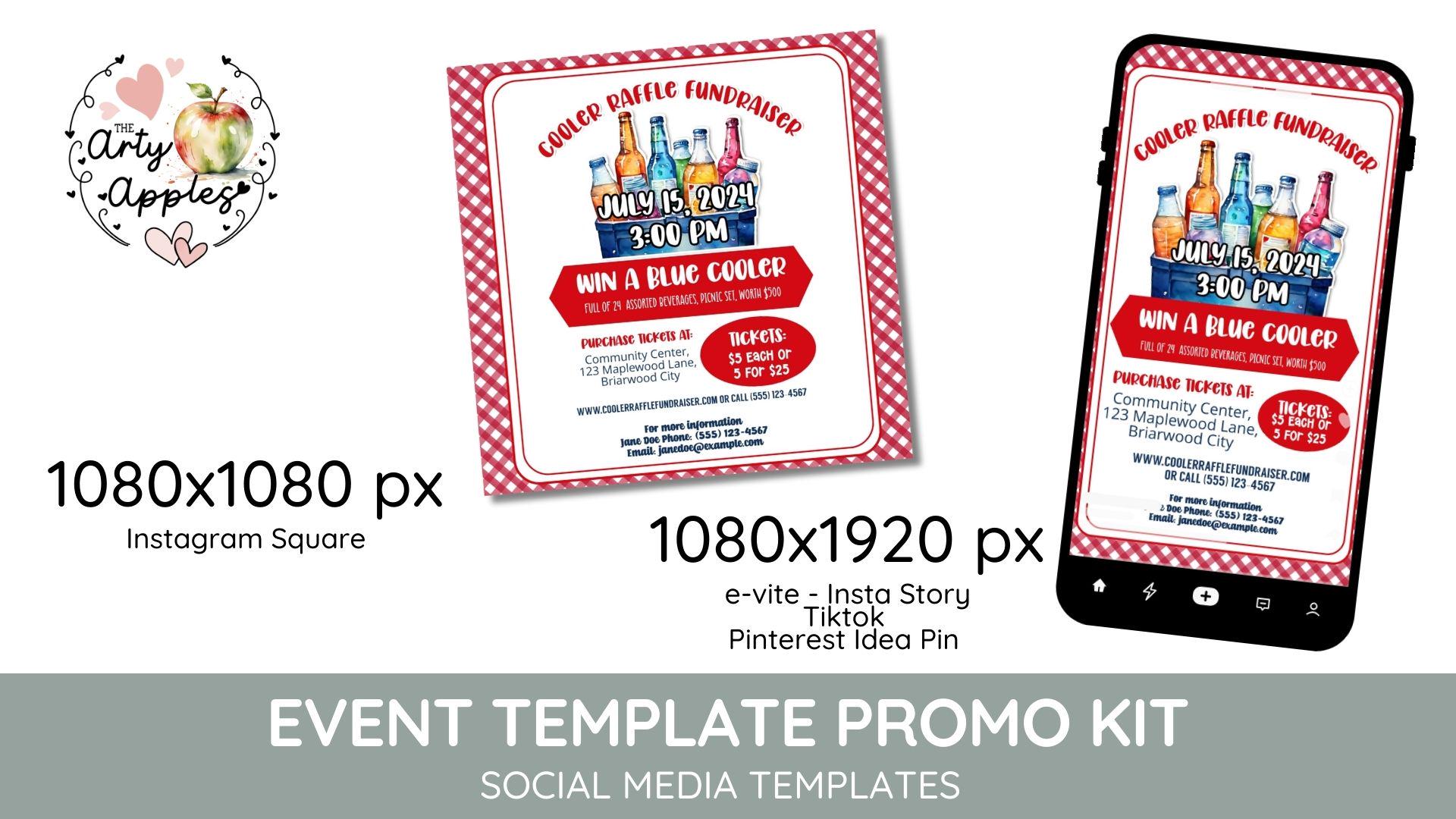 Editable Cooler Raffle, Support Our Cause, Raffle Ticket, Grand Prize ...