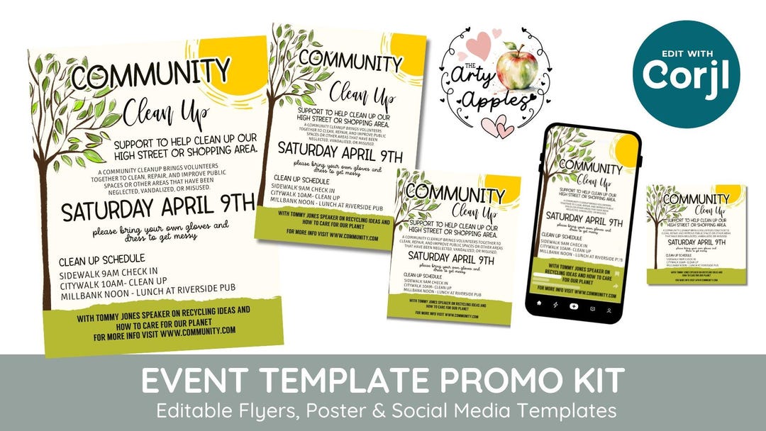 Editable Community Clean up Theme, Tidy up Streets , Green Issues ...
