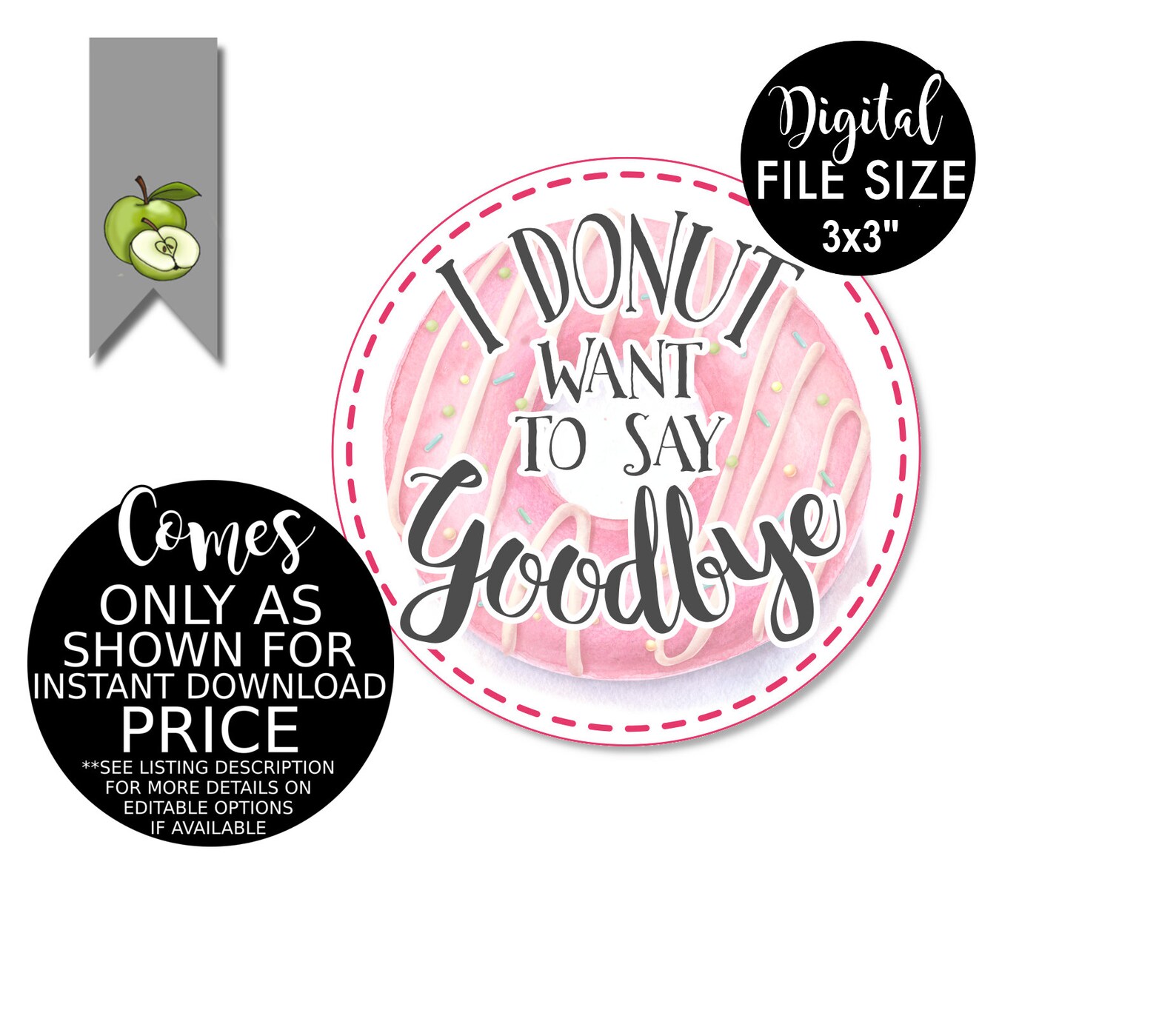 Donut Gift Tag Goodbye Team Gift Tag Leaving Teacher Donut - Etsy Australia