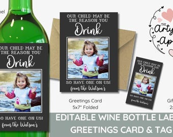 Teacher Wine Gift; My Child Might Be the Reason You Drink {printable ...