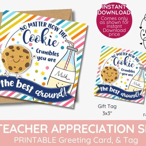 Cookie Thank You Gift Tag, Printable How the Cookie Crumbles Teacher ...