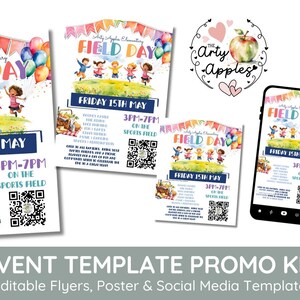 Editable School Field Day Flyer, School Family Benefit Carnival ...