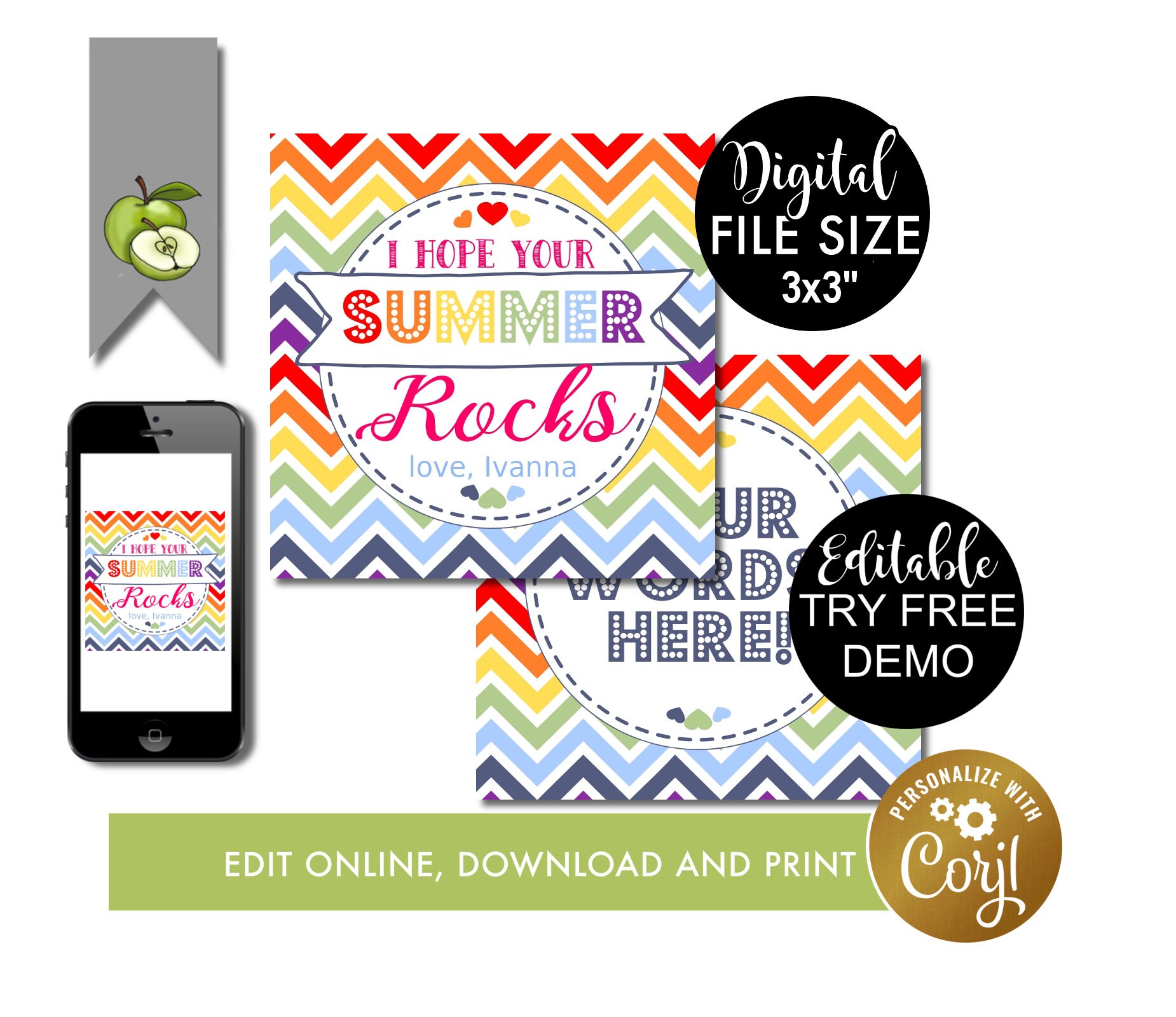 I Hope Your Summer Rocks Editable Tag Rock Gift Tag Class - Etsy UK