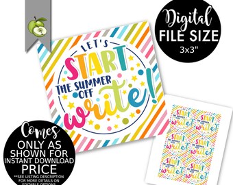 Printable Summer Class Favor Tag - Etsy