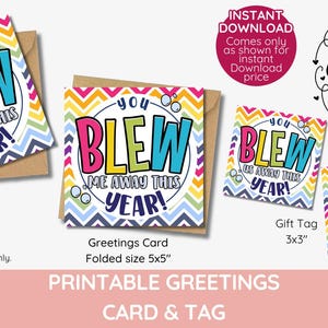 You Blew Me Away This Year Printable Gift Tag and Card, Teacher Class ...