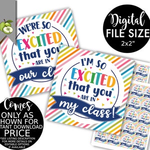 Teacher New Class Welcome Gift Tag, I Am so Happy Your in My Class Tag ...