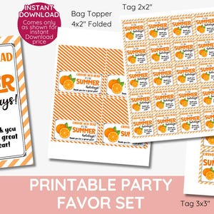Summer HOLIDAY Teacher Gift Tags, Orange You Glad Its the Summer Fruit ...
