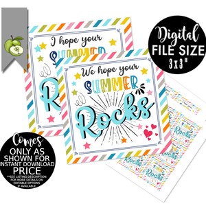 Summer Rocks Printable Gift Tag, I/we Both Sayings Included, Summer ...