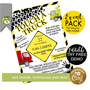 Editable Touch a Truck Flyer Fest Template, Template for a Touch a ...