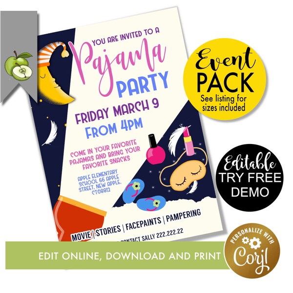 Pajama Day Flyer - Etsy