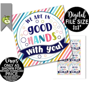 We Are in Good Hands With You, Hand Cream Gift Tag, Hand Soap Gift Tag ...