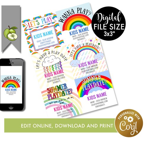 Printable Summer Contact Card End of School Cards for Kids - Etsy