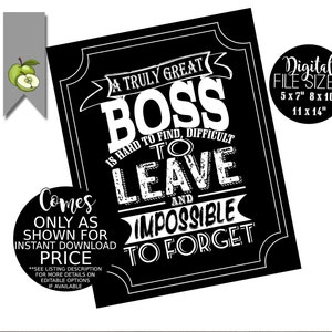 Boss appreciation week printable A truly great Boss is hard | Etsy