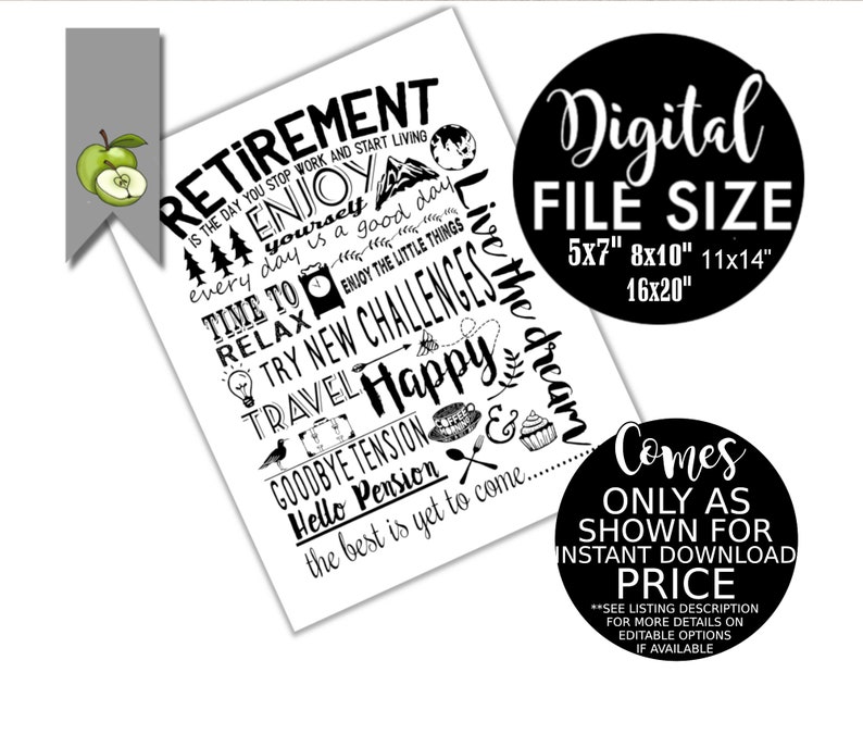 Retirement Poster INSTANT DOWNLOAD Retirement Leaving | Etsy