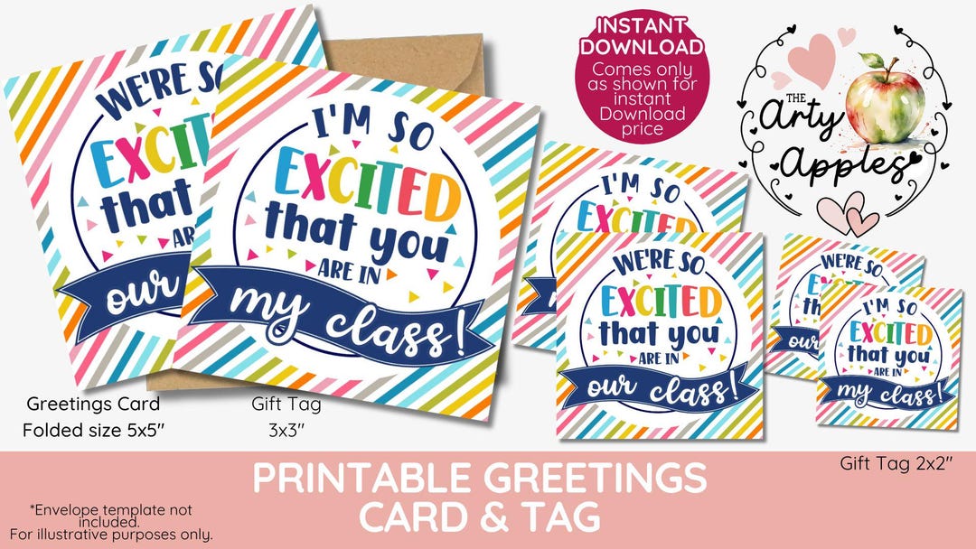 Teacher New Class Welcome Gift Tag, I Am so Happy Your in My Class Card ...