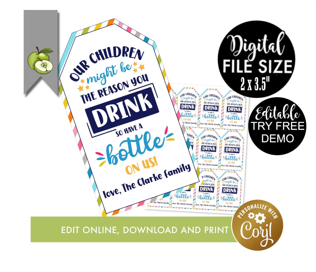 Editable Funny Wine Gift Tags - Teacher Appreciation Printables ...