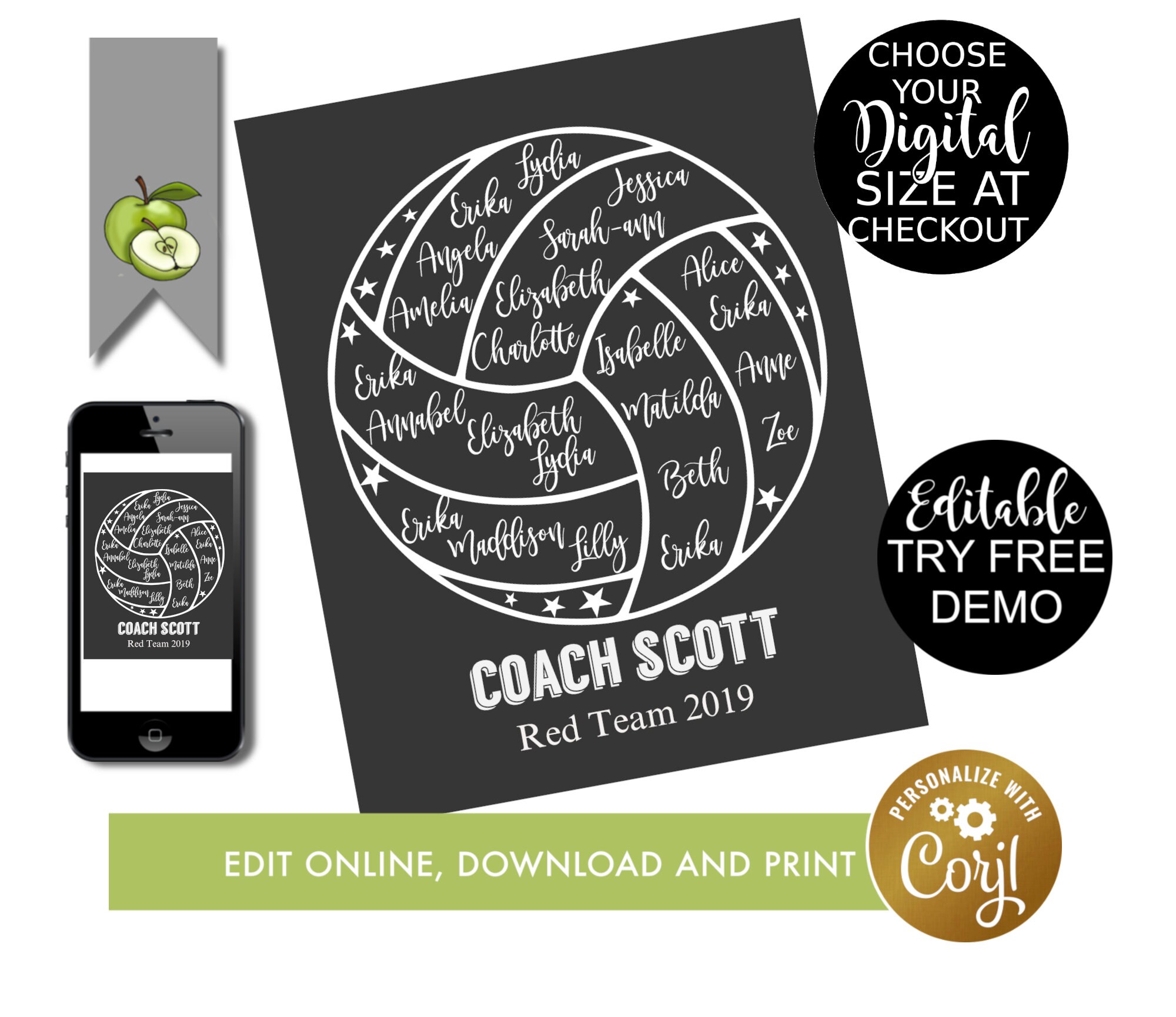 Editable Volleyball coach appreciation gift Banquet volley - Etsy.de