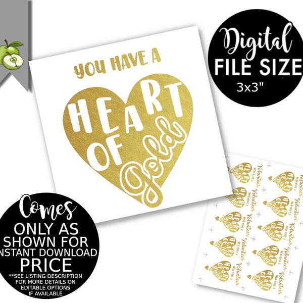 Gold Heart Stickers - Etsy