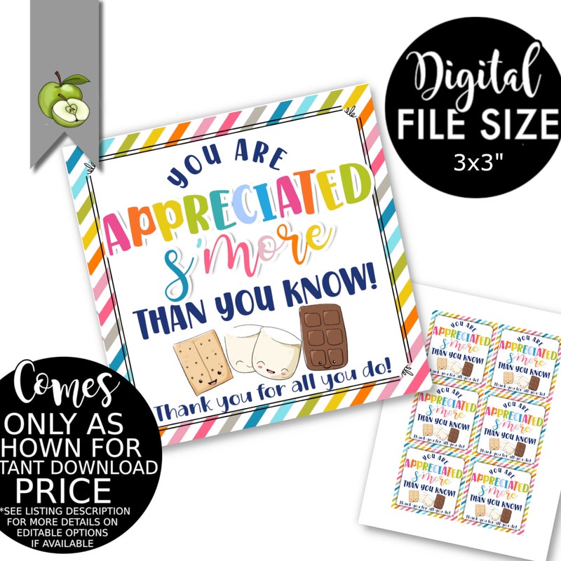 Smore Thank You Tags - Etsy