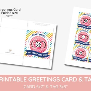 Cute Donut Test Day Gift Tag - Printable Exam Encouragement Card ...