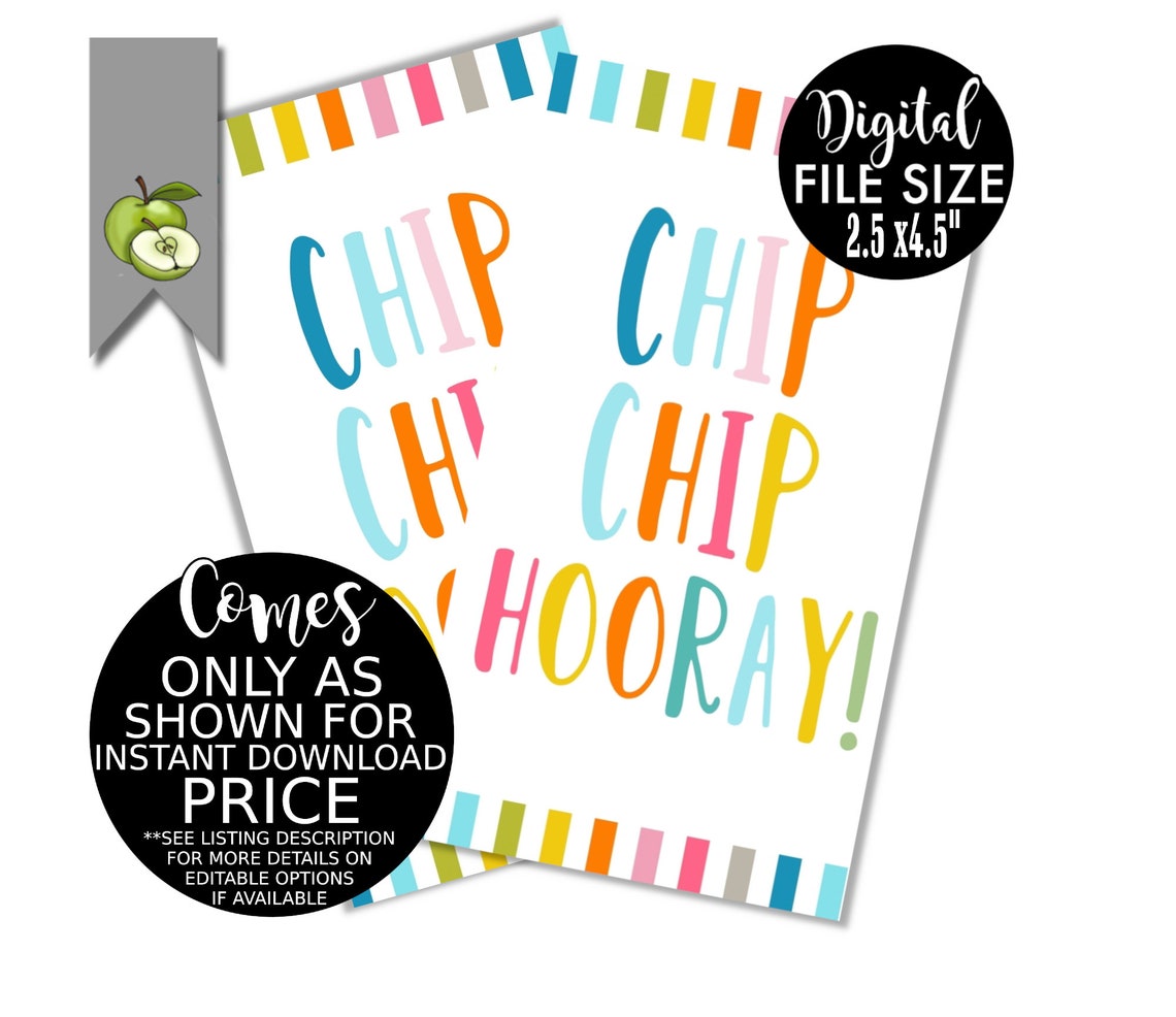 Chip Chip Hooray Congratulation Well Done Friend Gift | Etsy