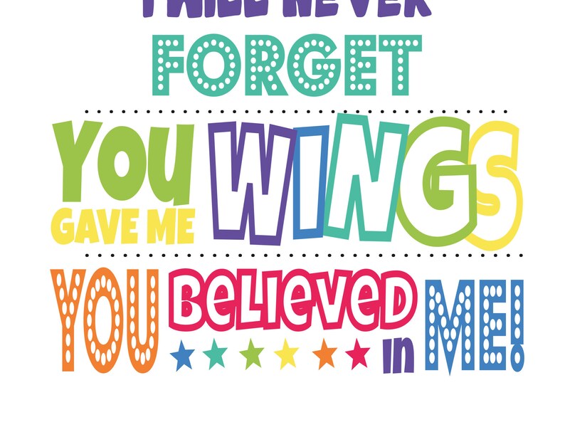 Teacher you gave me wings teacher Appreciation gift best | Etsy