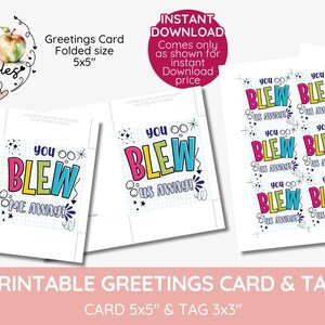 Blew Me Away, Summer Bubbles Gift Tag & Card, Teacher Graduation, You ...