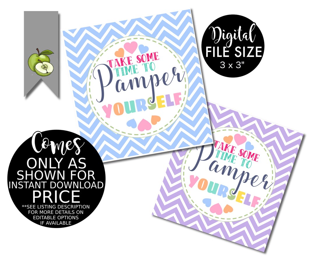 Pamper Yourself Thank You Gift Tag Spa Yourself Gift Tag - Etsy UK