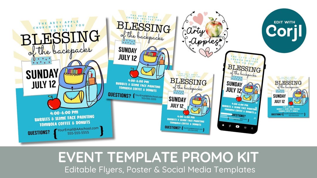 Editable Backpack Blessing Template, Church Backpack Event, Blessing ...