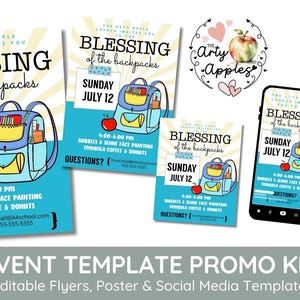 Editable Backpack Blessing Template, Church Backpack Event, Blessing ...