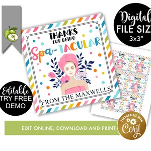 Spa-tacular Teacher, Editable Tag, Spa Day Gift Tag, Class Gift ...
