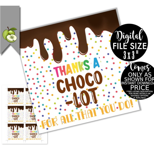 Thanks a Choco Lot - Etsy