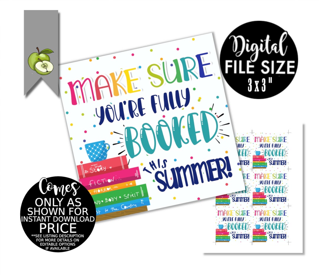 Book Gift Tag, Read a Book This Summer, Summer Reading Challenge ...