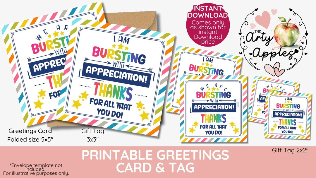 Bursting With Excitement Gift Tag, Back to School Card, Welcome Back ...