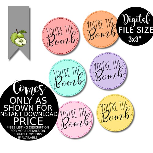 Printable Teacher Appreciation Week Bath Bomb Gift Tag INSTANT - Etsy