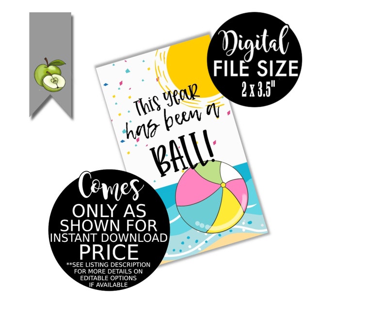 BEACH Ball Gift Tags This Year Has Been a Ball BEACH Party | Etsy