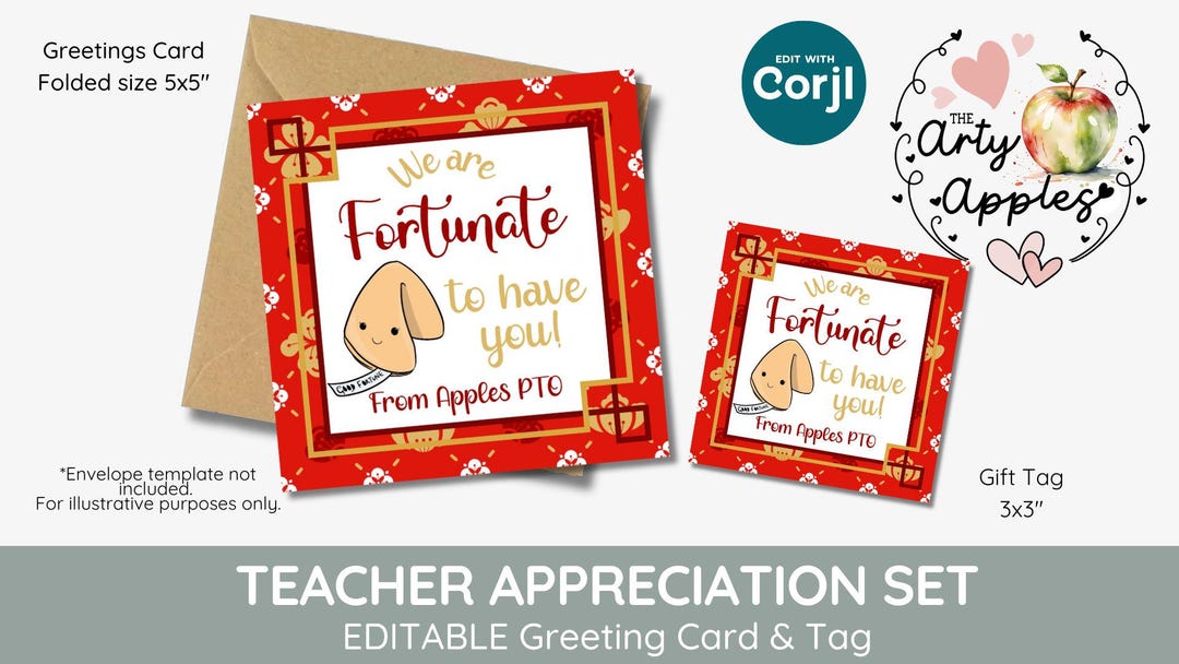 Editable We Are Fortunate to Have You, Chinese Food Tag and Card ...