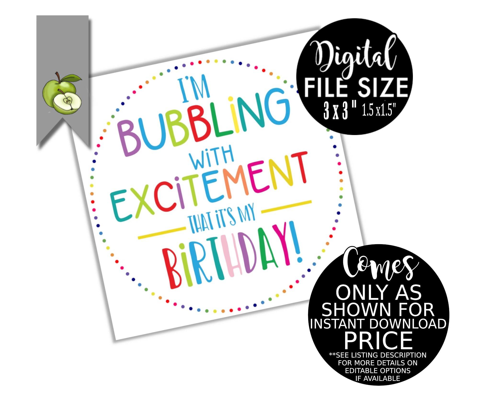 Im Bubbling With Excitement That Its My Birthday Bubbles - Etsy