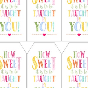 How Sweet It is to Be Taught by You, Valentine's Day Favor Tags, Hamper ...