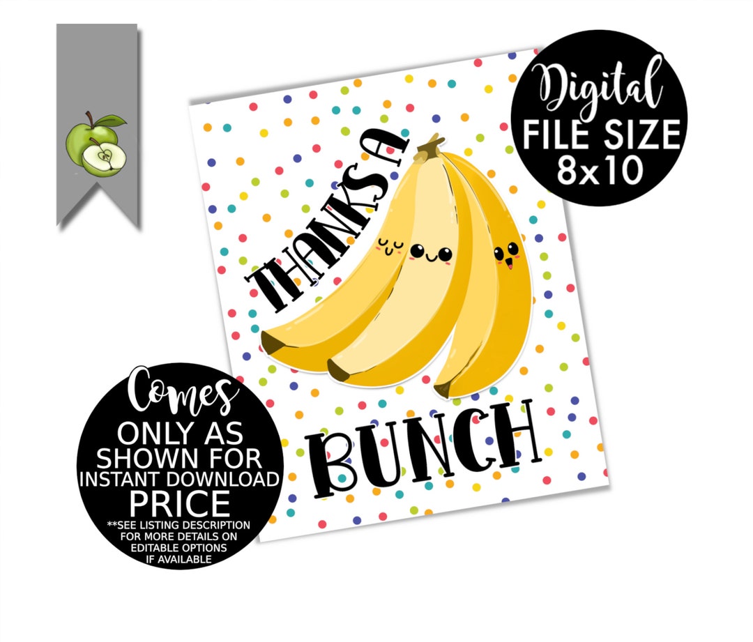 Thanks a BUNCH of Bananas SIGN 8x10", Banana Loaf, Fruit , Banana Candy ...